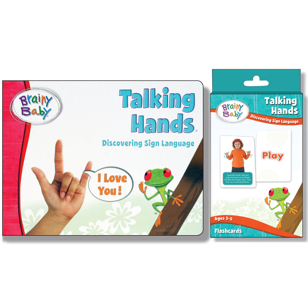 Brainy Baby Talking Hands Board Book and Flashcards | Sign Language ...